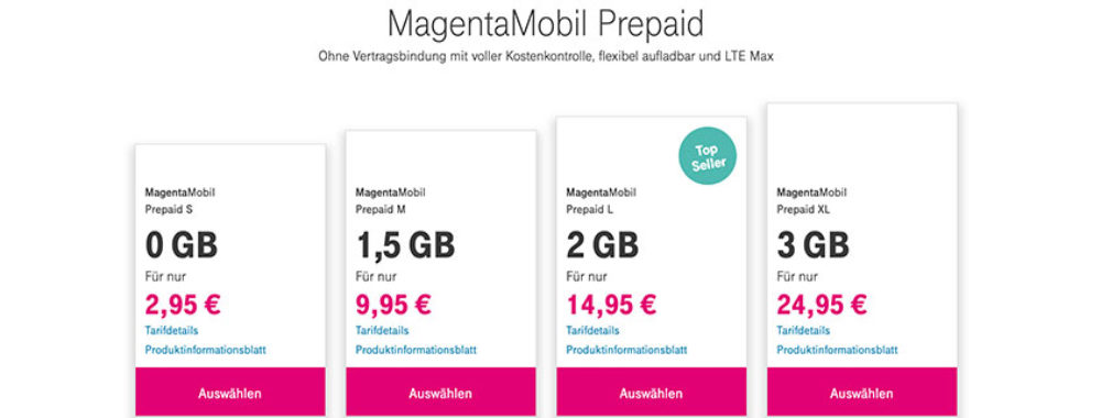 Neue Telekom Prepaid Tarife - MagentaMobil Start ab 2,95 € im Check